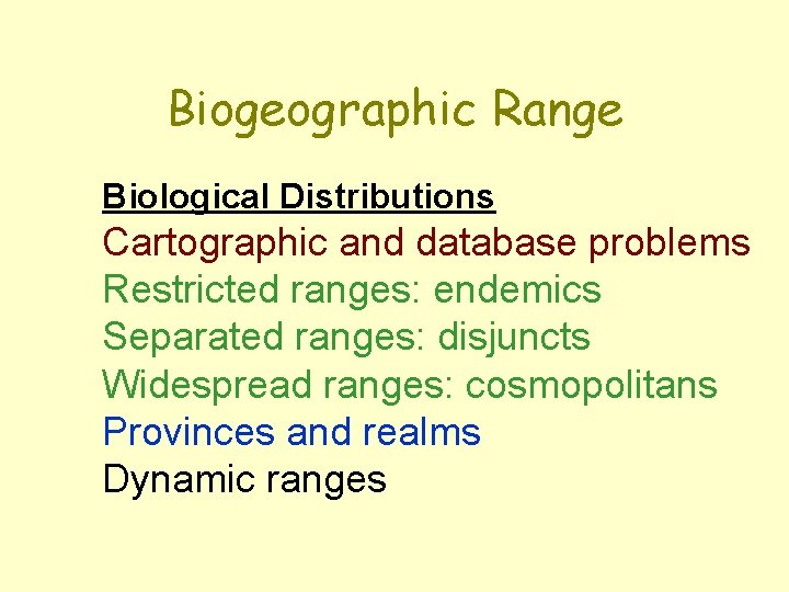 Biogeographic Range Biological Distributions Cartographic and database ...