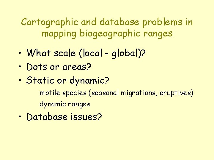 Biogeographic Range Biological Distributions Cartographic and database ...
