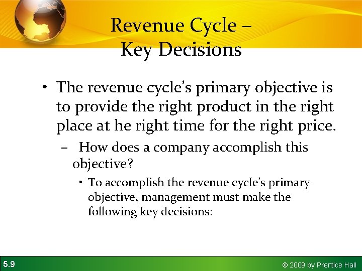 The Revenue Cycle Sales and Cash Collections Chapter