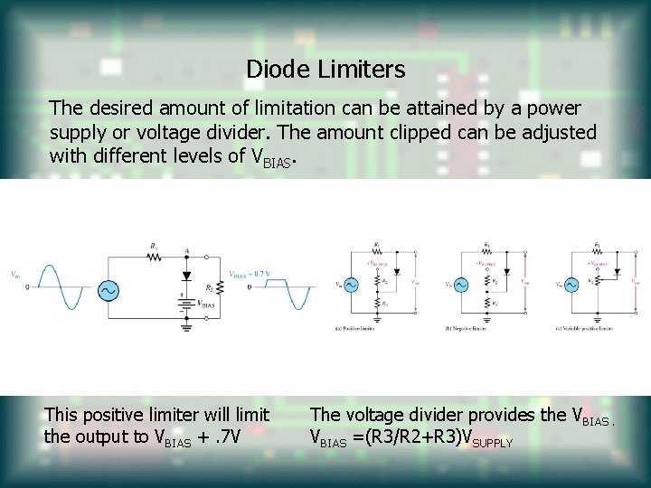 Chapter 2 Diode Applications Objectives Explain and analyze