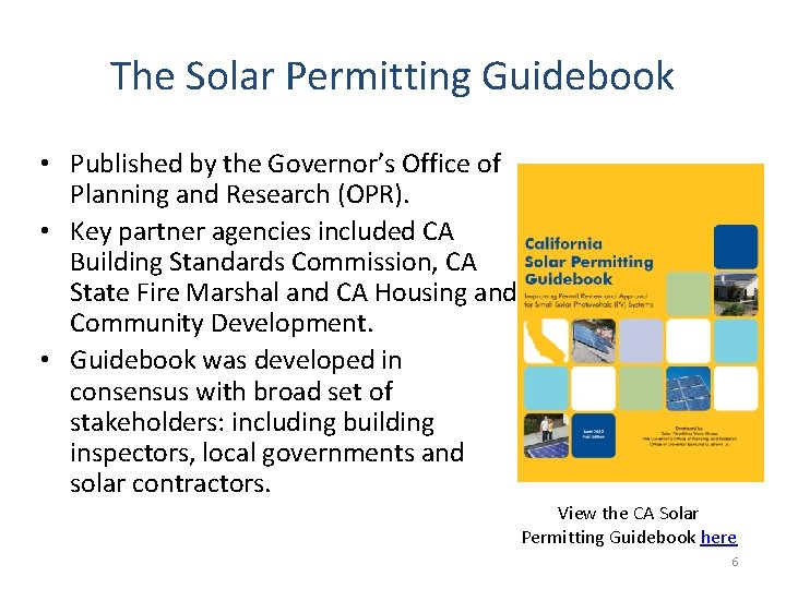 California Solar Permitting Guidebook Available for Download opr
