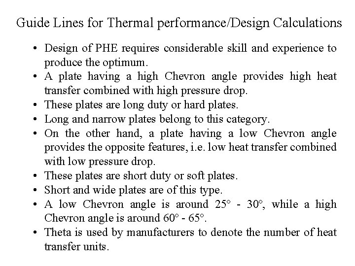 Design Analysis of Plate Heat Exchangers P M