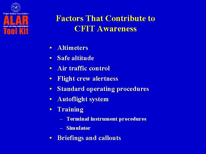Pilot Guide to Preventing CFIT 2000 2001 Flight