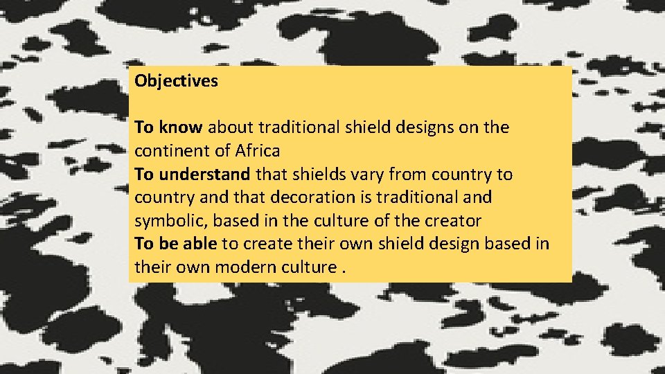 African Shields Traditional African Art Week Two If