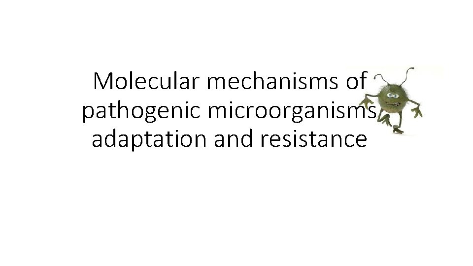 Molecular mechanisms of pathogenic microorganisms adaptation and resistance