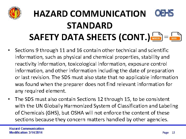 HAZARD COMMUNICATION EMPLOYEE RIGHT TO KNOW LAW 2014