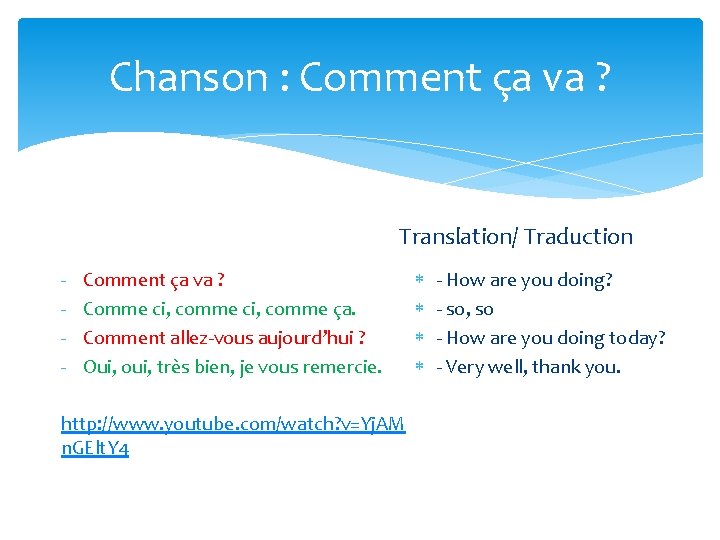 Chanson Comment a va Translation Traduction Comment a