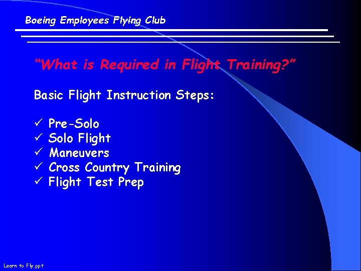 Learn to Fly with the Boeing Employees Flying
