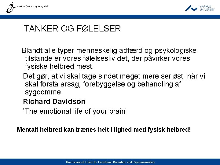 MINDFULNESS STRESS OG DEPRESSION Lone Overby Fjorback Phd