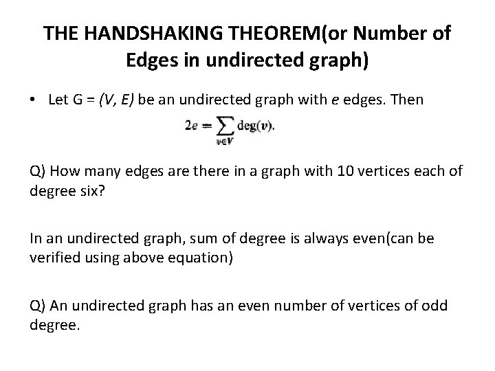 Graph A graph G V E consists of