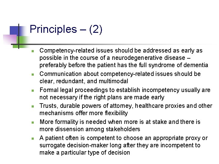 Mental Competence and Legal Issues Barry S Fogel