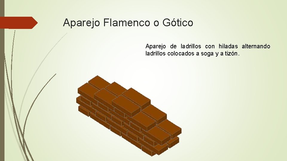 Aparejo con ladrillos apoyados en su cara mayor