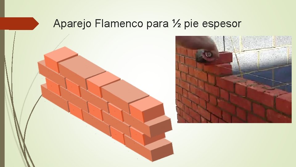 Aparejo con ladrillos apoyados en su cara mayor