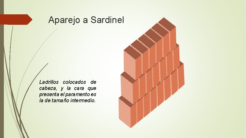 Aparejo con ladrillos apoyados en su cara mayor