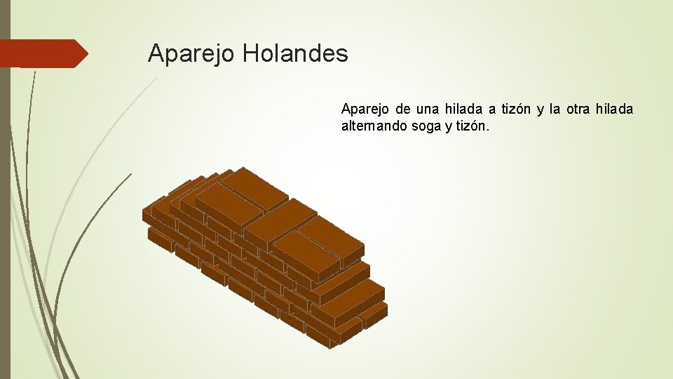 Aparejo con ladrillos apoyados en su cara mayor