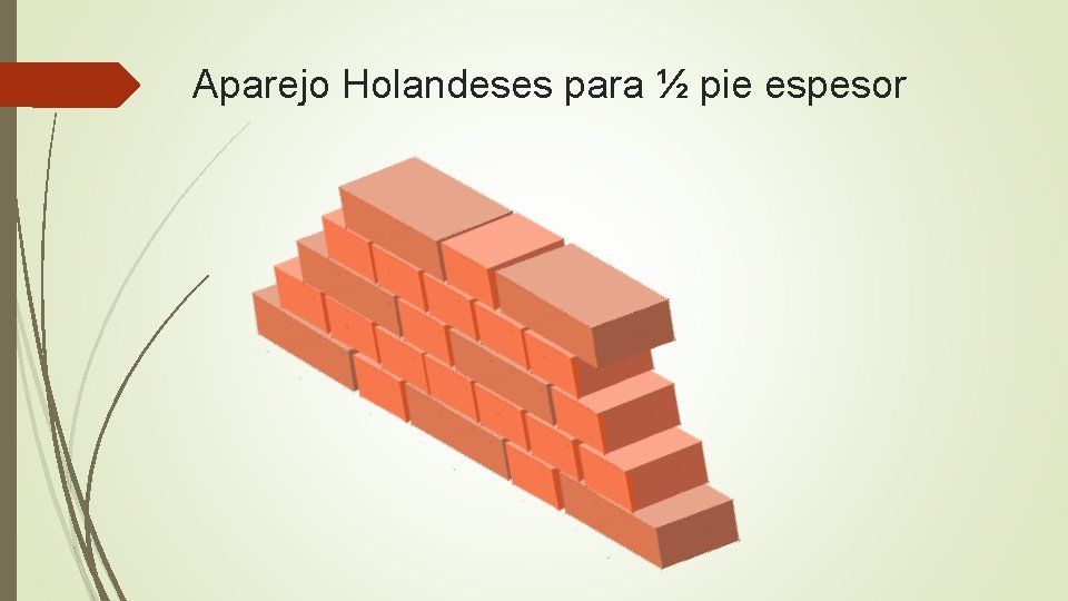 Aparejo con ladrillos apoyados en su cara mayor