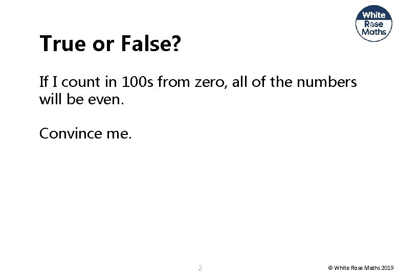 Year 3 Autumn Block 1 Place Value True