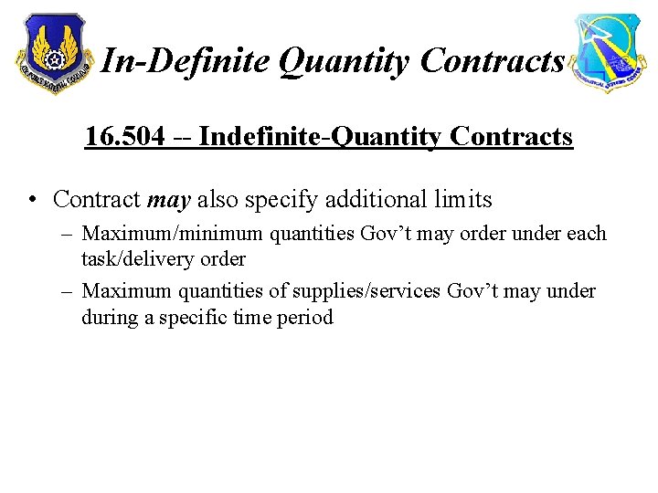 Indefinite Delivery Contracts Rabbanai T Morgan Current as