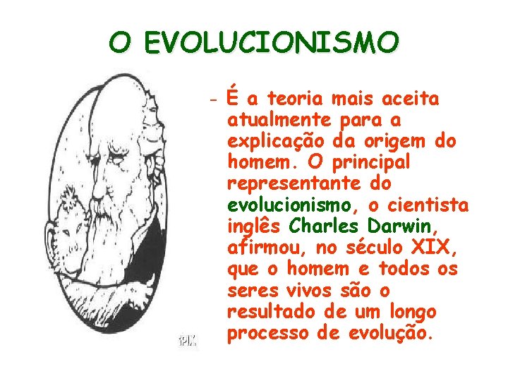 EVOLUCIONISTAS VERSUS CRIACIONISTAS O EVOLUCIONISMO a teoria mais