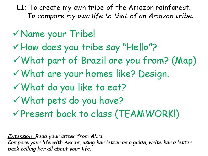 LI To create my own tribe of the