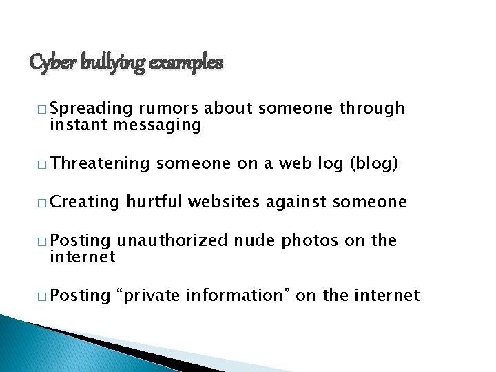 Bullying In person and On the internet BULLYING