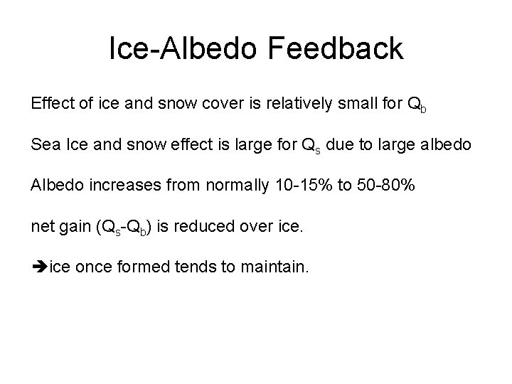 Sea Surface Albedo the ratio of the radiation