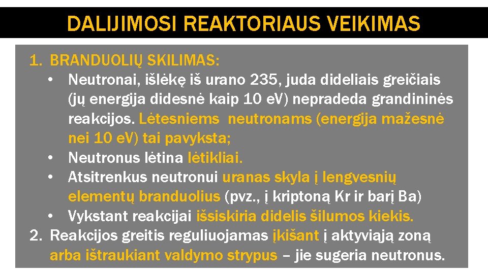 BRANDUOLINIS REAKTORIUS Mantas Kaminskas IV gimn kl Vytenis