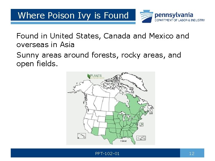 Poison Ivy Awareness Bureau of Workers Compensation PA