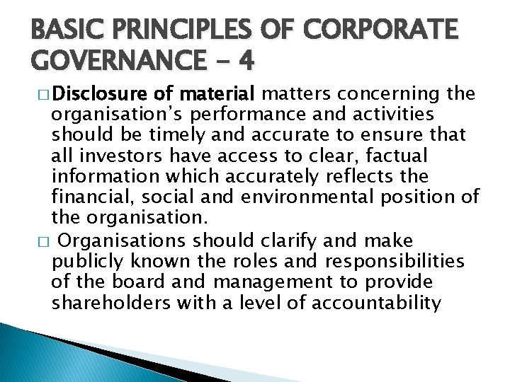 CORPORATE GOVERNANCE IN INDIA A WAY FORWARD PRESENTATION