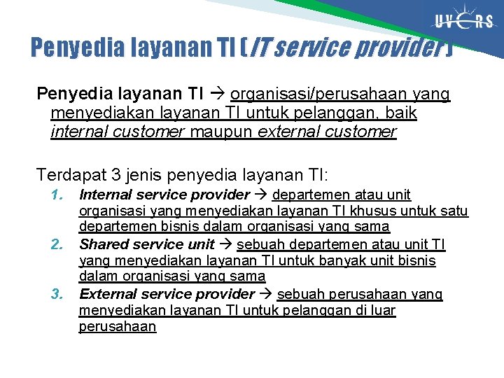 Konsep Dasar Layanan Teknologi Informasi K 305 Infrastruktur