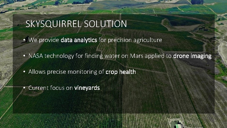 AERIAL CROP DIAGNOSTICS PROBLEM Food demand will increase