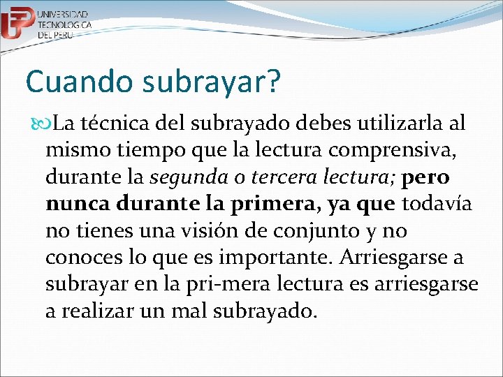 EL SUBRAYADO Y LA TOMA DE APUNTES EL