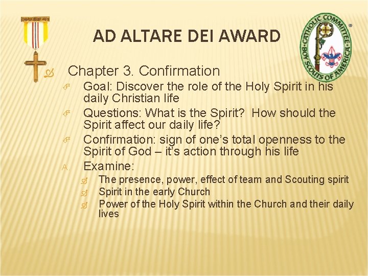 2009 AD ALTARE DEI RELIGIOUS AWARD TRAINING Catholic