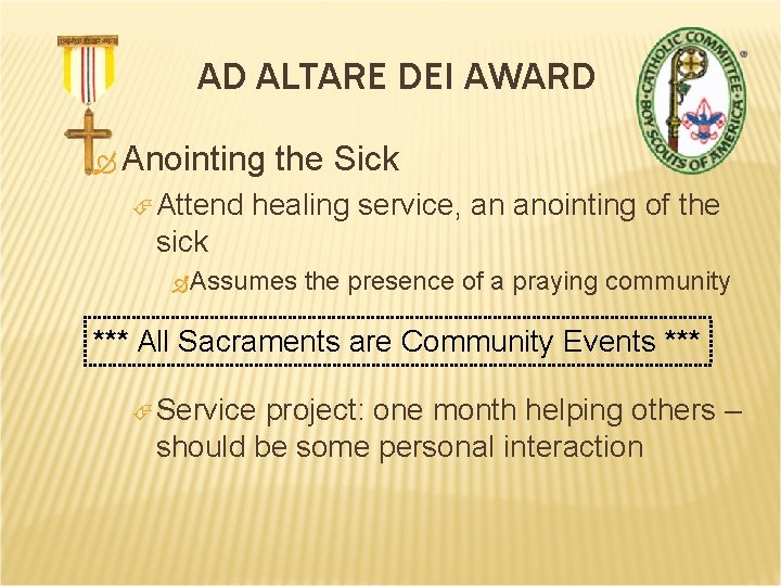 2009 AD ALTARE DEI RELIGIOUS AWARD TRAINING Catholic