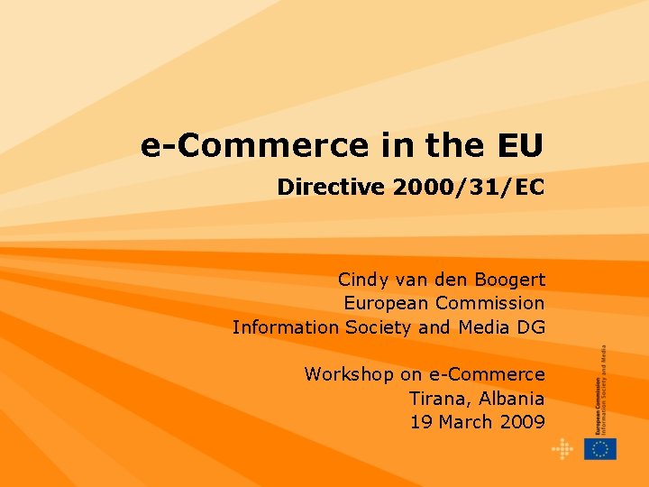 eCommerce in the EU Directive 200031EC Cindy van