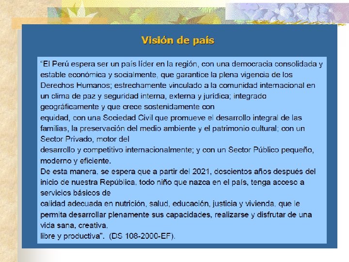 Fundamentos estratgicos VISIN UNIDAD II VISIN La Visin