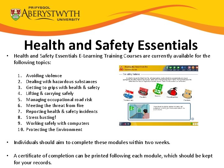 Health Safety and Environment Induction What you need