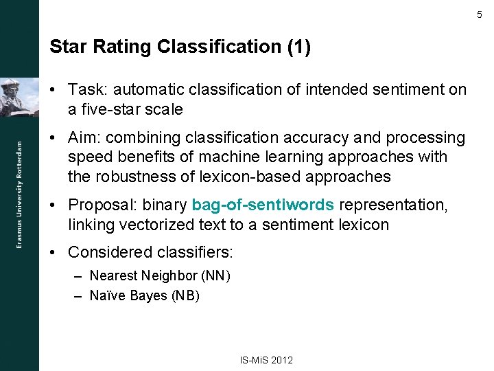 A Statistical Approach to Star Rating Classification of