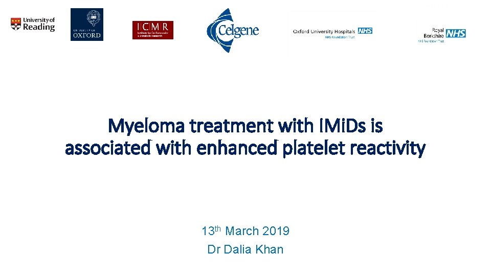 Myeloma treatment with IMi Ds is associated with