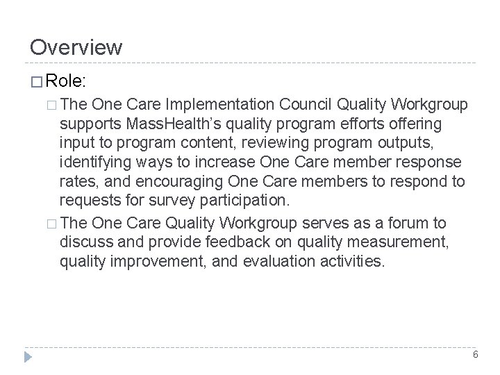 One Care Early Indicators Project By Olivia Richard