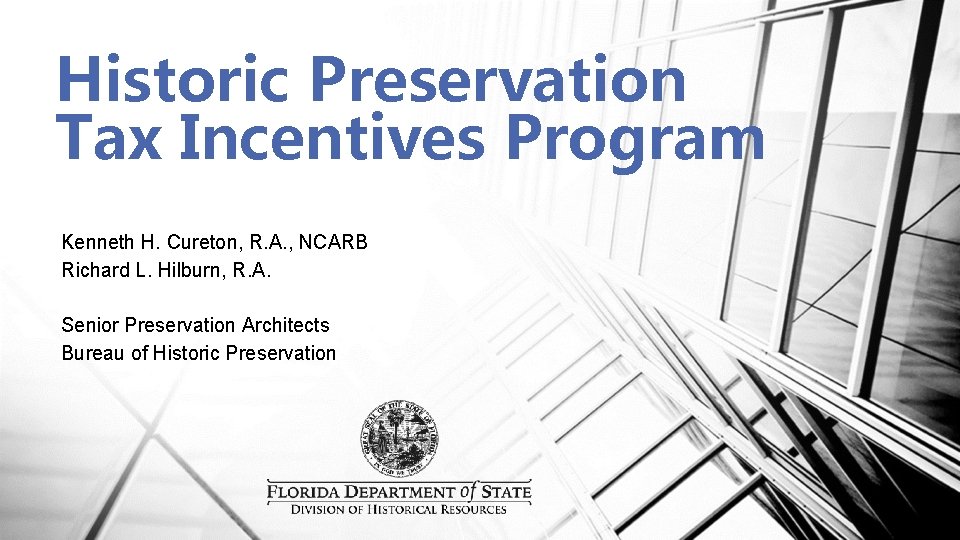 Historic Preservation Tax Incentives Program Kenneth H Cureton