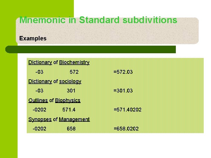 Presentation On Mnemonic Values In DDC Information Science