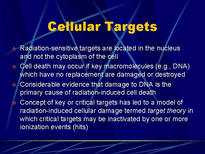 Radiation Biology Robert Metzger Ph D Biologic Effects