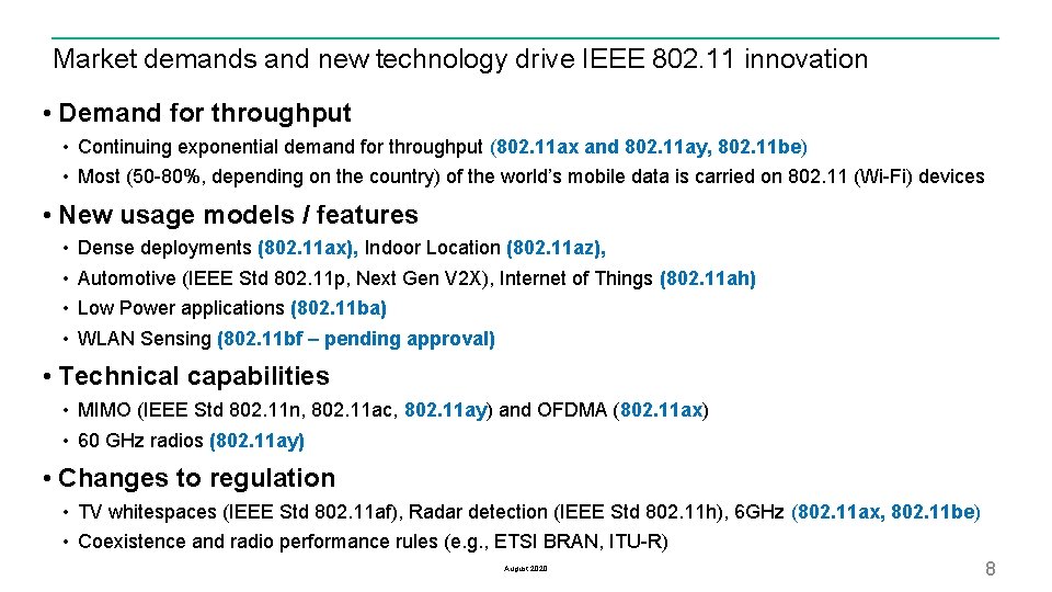 IEEE 802 11 Overview and Amendments under development