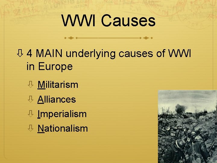 Unit 5 Imperialism WWI 1 3 19 Story
