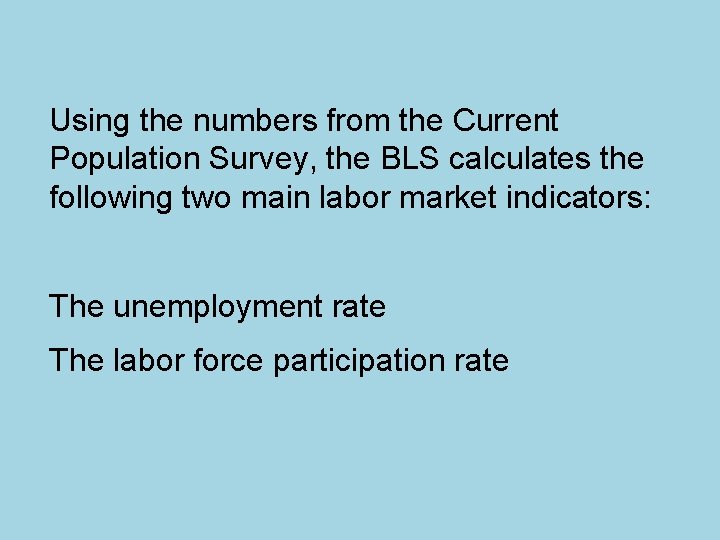 Chapter 7 Labor Market Indicators Current Population Survey