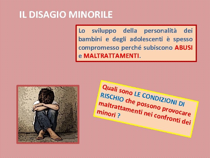 IL DISAGIO MINORILE Prof Michele De Tullio Docente