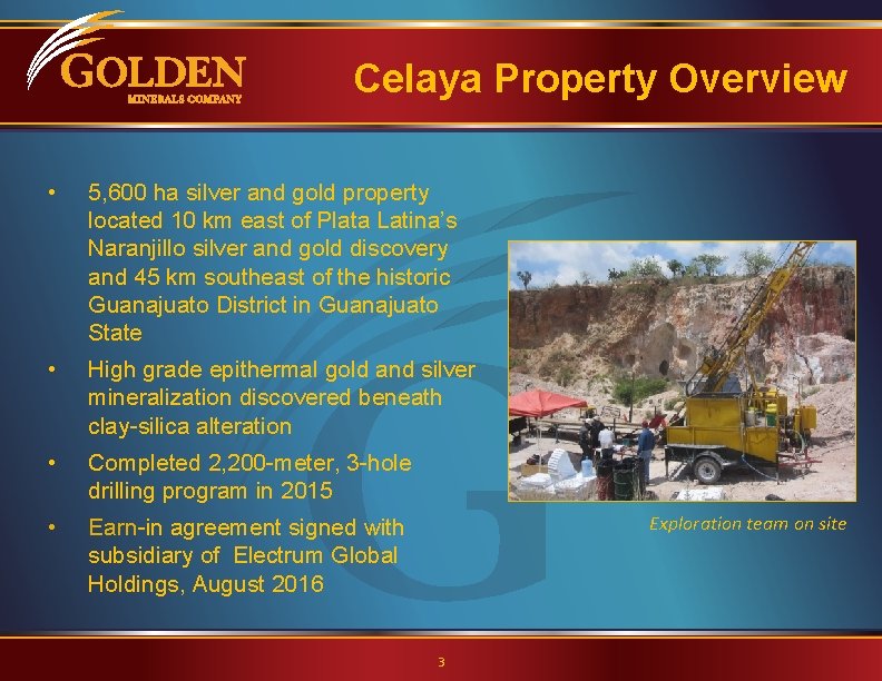 Principal Projects Mexico SANTA MARIA Silver and gold