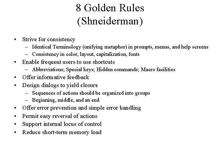 Review slides Usability and User Experience Goals fun