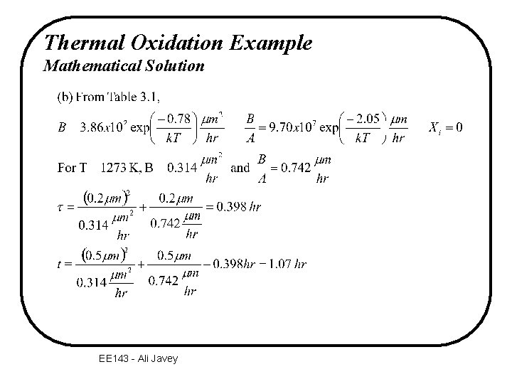 Section 4 Thermal Oxidation Jaeger Chapter 3 EE